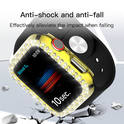 Temperament PC Watch Protector Case PC With Diamond Watch Case Protector For Apple Watch 4 3 2 1 Se 38 40 42 44m6 5m
