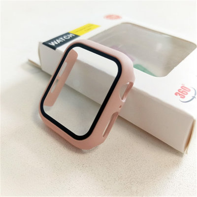 PC Watch Accessories Protector Tempered Hard Cover For Apple Watch Case 38mm 40mm 42m 45mm Luxury Case For Iwatch With Glass
