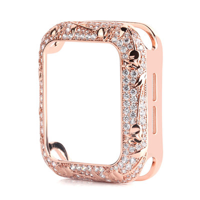 Fashion / Popular Silver Bling Diamond Smart Watch Case iWatch Series For Apple 7 6 5 4 3 2 1 Protector Metal Frame Aluminum Cover