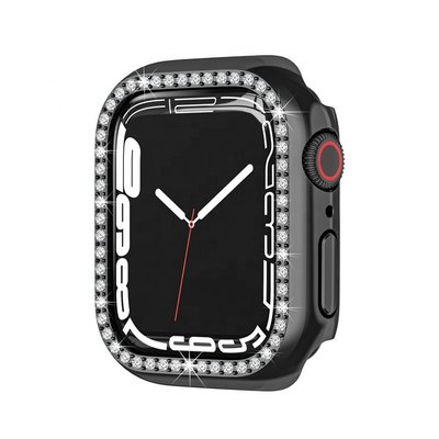 PC For Iwatch Case Plating Diamond Bling Case For Apple Watch Series 7 Protective PC Cover Case 45mm