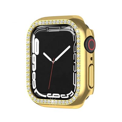PC For Iwatch Case Plating Diamond Bling Case For Apple Watch Series 7 Protective PC Cover Case 45mm