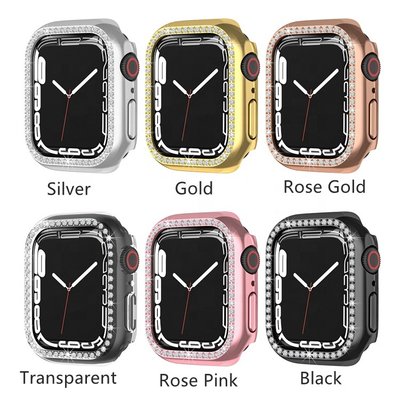 PC Fashion Cover Device Case For Apple Watch Series 7 Case Protector Diamond Watch Case 45mm 41mm