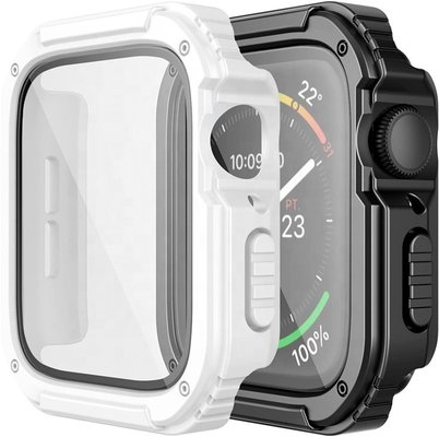 PC For Apple Watch Tempered Glass Screen Protector Case Color Case For Iwatch 7 With Screen Film