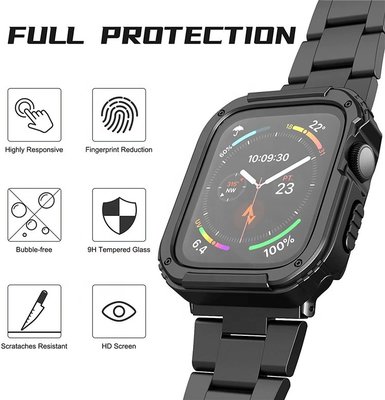 High Quality Screen Protector Shockproof Tempered Glass PC Full Cover Protective Watch Case For Apple Watch 6 5 4 3