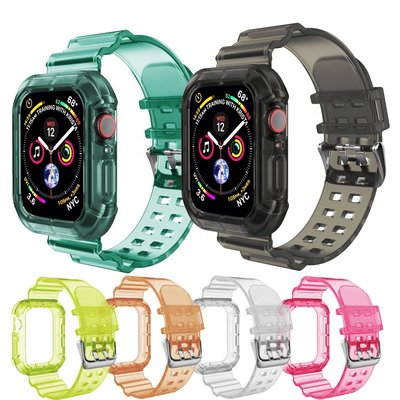 High Quality Clear Tpu Case Sports Protective Buckle For Apple Watch Band 44mm 40mm For Iwatch Series 6 5 4 3 38mm 42mm Strap Strap