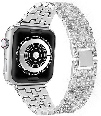 Watch Band and Case Luxury For Bling Diamond Metal Watch Band PC Case Apple Watch Jewelry Combine For Iwatch Strap Bumper Watch Protective Cover