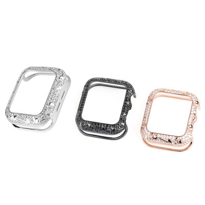 Fashion/Factory Wholesale Popular Bling Diamond Retro Floral Design Full Case Cover Screen Protector For Apple Watch