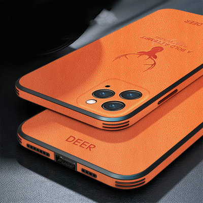 Wholesale Luxury Shockproof Texture Square View Leather Case Top For iPhone 13 12 11 Pro Max Mini X XR XS Shockproof Deer Camera Protection