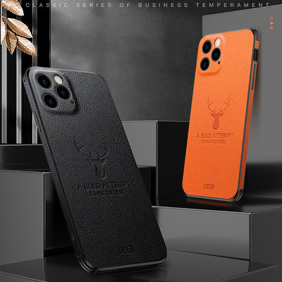 Wholesale Luxury Shockproof Texture Square View Leather Case Top For iPhone 13 12 11 Pro Max Mini X XR XS Shockproof Deer Camera Protection