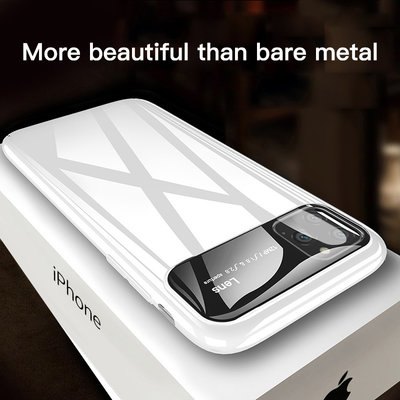 Luxury Shockproof Lens PC Phone Case For Iphone 13 12 pro Max Xsmax Xs Xr X Ultrathin Cover Coque Funda Mirror Protective Shell 8 7plus