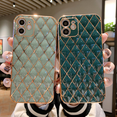 Luxury Shiny Shockproof Diamond Pattern Plating Soft Phone Case For Iphone13 12 pro Max Mini 11 pro Max Xr X Xs 7 8 max plus Se 2020 cover