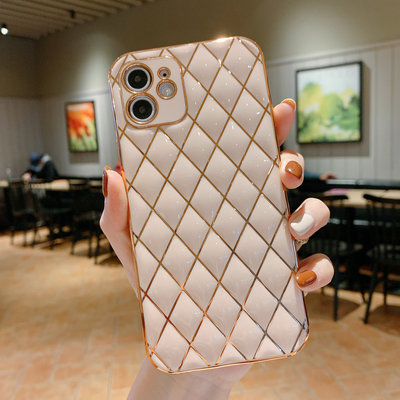 Luxury Shiny Shockproof Diamond Pattern Plating Soft Phone Case For Iphone13 12 pro Max Mini 11 pro Max Xr X Xs 7 8 max plus Se 2020 cover