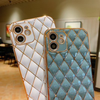 Luxury Shiny Shockproof Diamond Pattern Plating Soft Phone Case For Iphone13 12 pro Max Mini 11 pro Max Xr X Xs 7 8 max plus Se 2020 cover