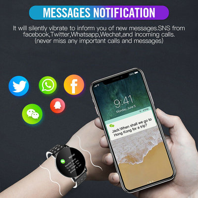 GPS Navigation 119s Plus 1.44 Inch BT Wireless Smart Watch Gps Waterproof Heart Rate Monitor Fitness Tracker Reminder Sim Camera Screen 3d