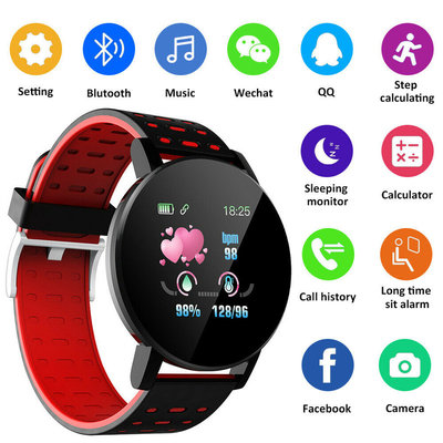 GPS Navigation 119s Plus 1.44 Inch BT Wireless Smart Watch Gps Waterproof Heart Rate Monitor Fitness Tracker Reminder Sim Camera Screen 3d