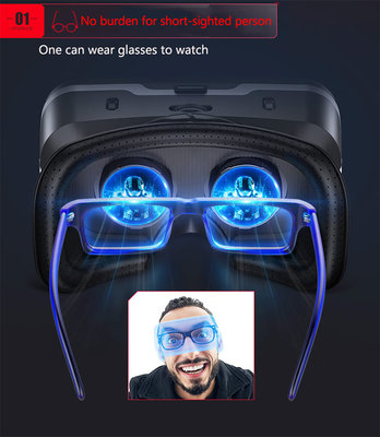 New Style G04ea Vr Cardboard Box Virtual Reality 3D Movie/3D Watching 3D Vr Smart Glasses Immersive Games Experience Vr Headset With Earphone