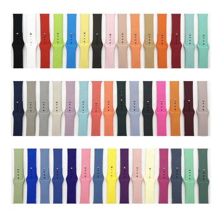 Comfortable 38mm 40mm 42mm 44mm Customized Soft Printed Sport Silicone Watch Strap Rubber Bands For Apple Iwatch Se 6 5 7 4