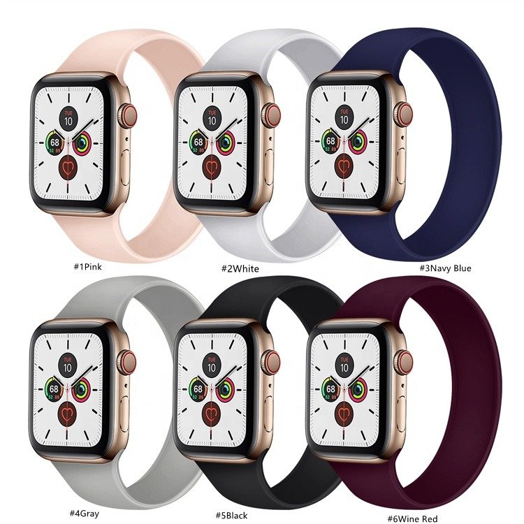 Silicone Rubber Band For Apple Watch 38mm 42mm Sports Strap Rubber Watch Strap For Iwatch 44mm 40mm For Apple Watch Series 6 Se 5 4 3