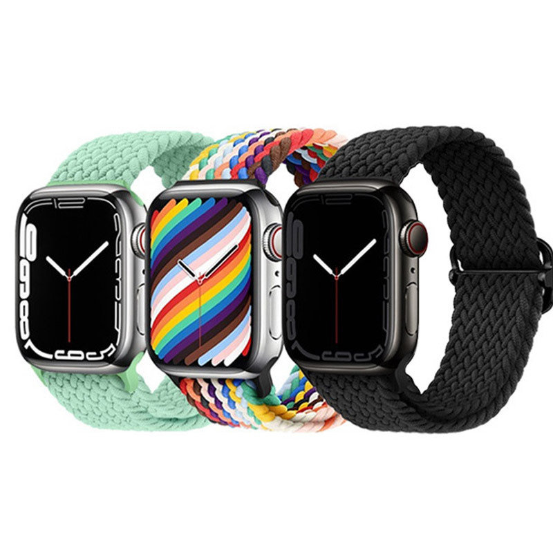 Fashionable Watch Strap For Apple Watch Adjustable Braided Nylon Watch Band Buckle Solo Strap With Stainless Steel Buckle Straps