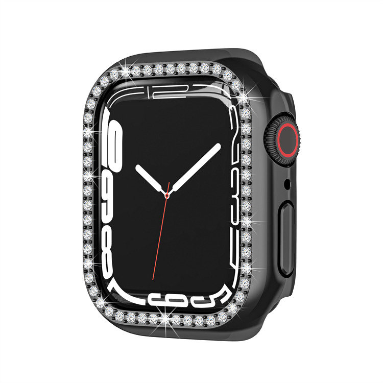 Durable PC Watch Protector Single Row Diamond Watch Case For Apple Watch Series 7 41mm 45mm