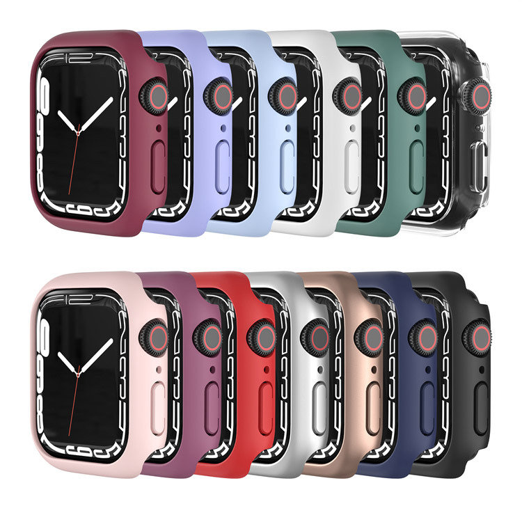 Protective PC 41mm Case 45mm For Apple Watch SE Cover Series 7 Hard PC Shell For Iwatch Frame Bumper