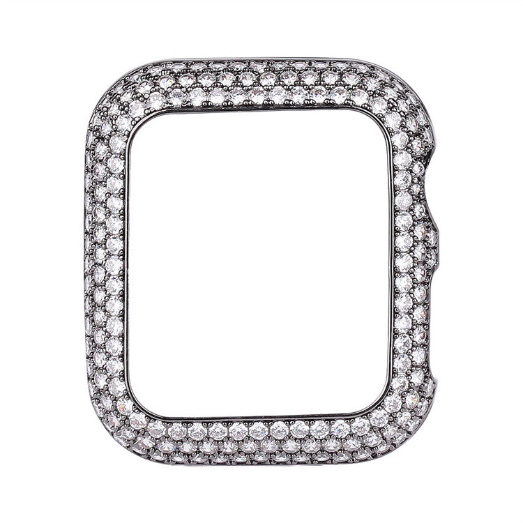 Fashion Bling Style 44mm Loose Case/Popular Newcomer For iWatch Se 6 7 5 4 40mm View Metal Jewelry Cover Device Bronze Zirconia Crystal