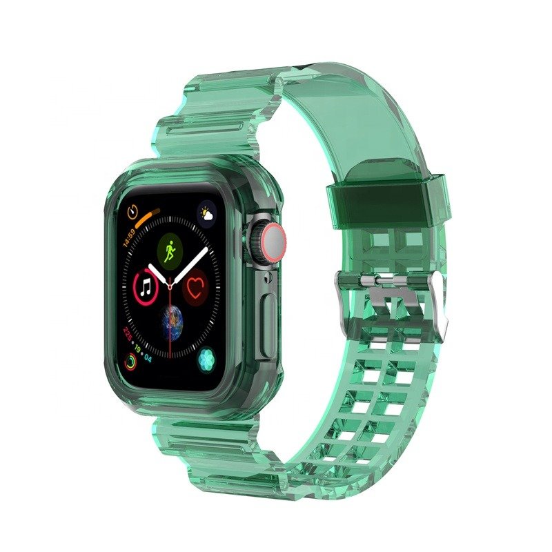 High Quality Clear Tpu Case Sports Protective Buckle For Apple Watch Band 44mm 40mm For Iwatch Series 6 5 4 3 38mm 42mm Strap Strap