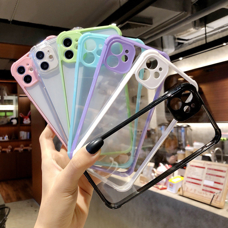 Clear Shockproof Fashion Candy Phone Case For Iphone 13 12 pro Max Xs X Xr 7 8 Plus Cove Shockproof Mini Se Protective Case 2020