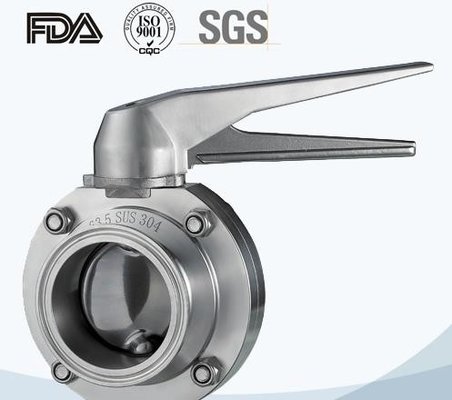 stainless steel sanitary threaded butterfly valve