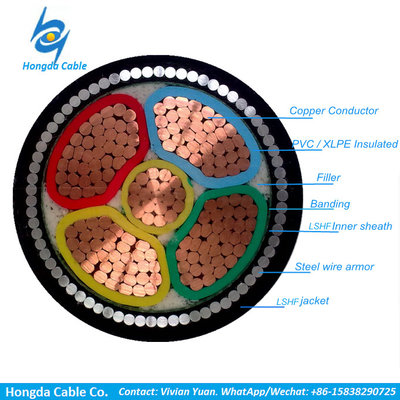 Hot Sale 4x185mm2 Cu/XLPE/SWA/ PVC Insulated Steel Wire Armoured Power Cable
