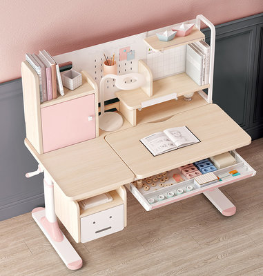 Ergonomic Kids Study Table Wooden Height Adjustable Student Home Desk for Children 1100mm