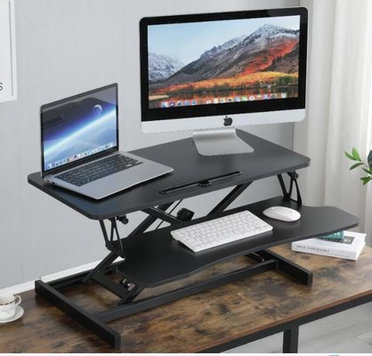 Desktop Standing Desk Office Workstation Desk Converter Pneumatic Table