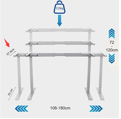 Electric Dual Motor 2 Stage Height Adjustable Office Desk Sit Stand Computer Desk