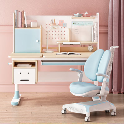 Ergonomic Kids Study Table Wooden Height Adjustable Student Home Desk for Children 1100mm