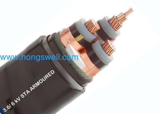 Three Core Armoured Cable , XLPE Armoured Cable Bare Copper Class 2 Conductor
