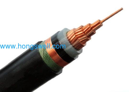 Circular Stranded Medium Voltage Wire , Copper Tape Screened Power Cable Lead Free