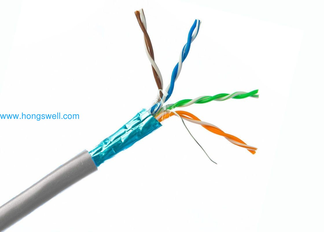 Bare Copper Conductor Cat6 Shielded Network Cable , Cat6 Copper Cable Eco Friendly