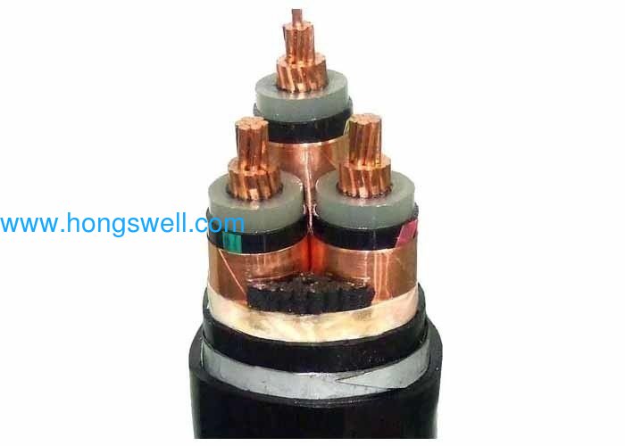 3 Core LSHF Cable , 6/ 10 KV XLPE Insulated Copper Wire Armoured Cable