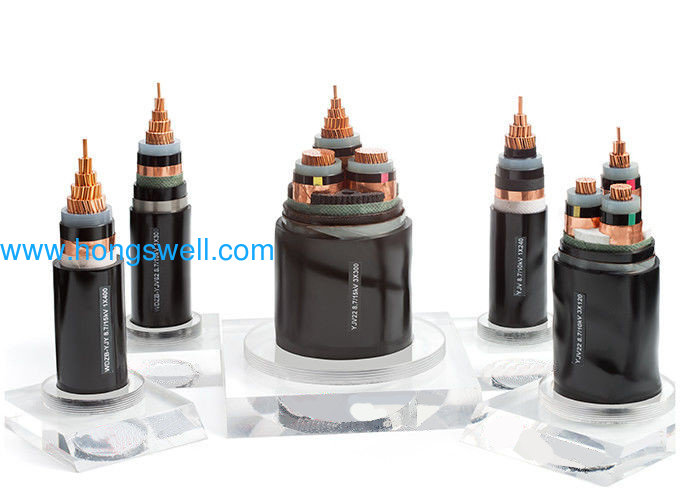 Durable 8.7/15 kV Outdoor Electrical Cable , 1 / 3 Core Underground Cable IEC60502-2