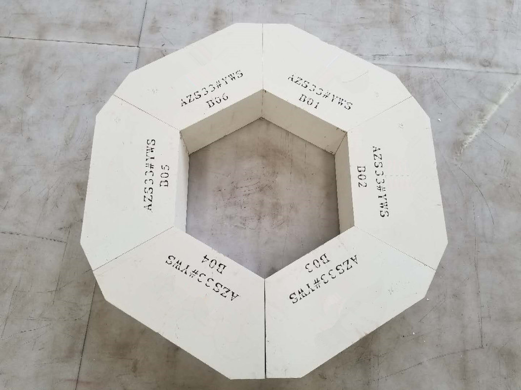 AZS--33/36/41 Fused cast zirconia-corundum refractory bricks