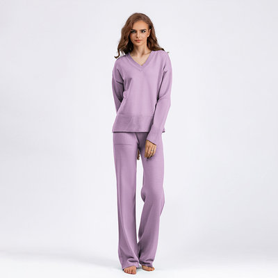Women s Sweaters s Latest and Fashionable Product 2024 autumn/winter V-neck loose casual sweater pullover two-piece set