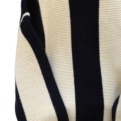 2024 New Women's Sweater Round Neck Stripe Versatile Loose Long sleeved Knitted Top Casual Academy Style