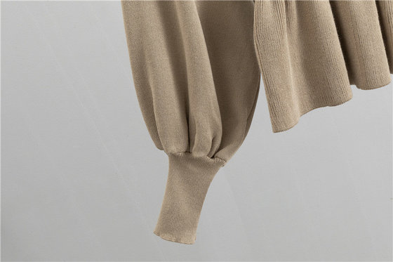 Stylish and Durable Women s Pullover in Polyester Perfect for Any Occasion Lantern long sleeved hip wrap skirt sets