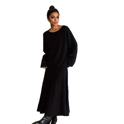 Women's Sweater 2024 New Elegant Knitted Set Women's One Shoulder Sweater Top Elastic Waist Fishtail Skirt