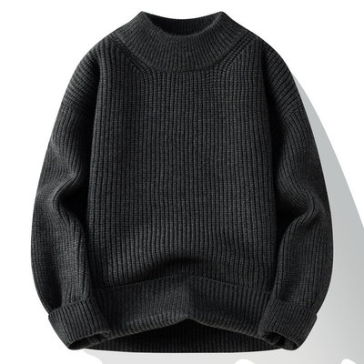 Stylish Men s Pullover Sweaters with Ribbed Hem Style from for Benefit Loose wired round neck sweater knit top