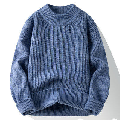 Stylish Men s Pullover Sweaters with Ribbed Hem Style from for Benefit Loose wired round neck sweater knit top