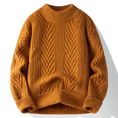 Stylish Men s Pullover Sweaters with Ribbed Hem Style from for Benefit Loose wired round neck sweater knit top