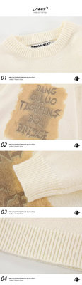 Pullover Closure Men s Sweaters made of Cashmere with Ribbed Hem Style Autumn/Winter Letter Graffiti Knitted Sweater