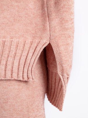 Women s Pullover with Pullover Closure and Hand Wash Care Instructions High necked knitted sweater and pants set