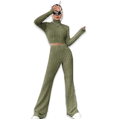 Women s Sweaters for Daily Wear Occasion with Regular Fit in Fall Season Women's Set Long sleeved Pants Knitted Sweater